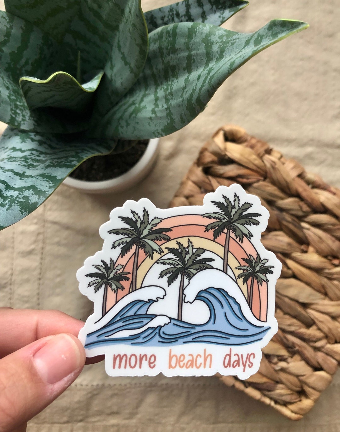 More Beach Days Florida Sticker Be Happy Beach Life Beach Bum Ocean ...