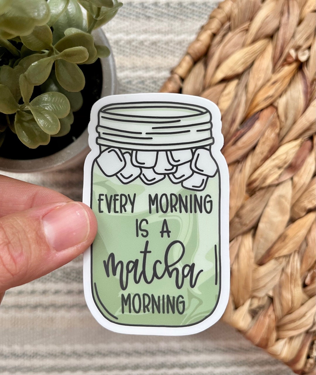 Iced Matcha Green Tea Latte Sticker Matcha Vinyl Sticker I Love You so ...