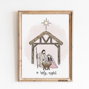 Oh Holy Night Printable Jesus Christ Christmas Print Nativity Holiday ...