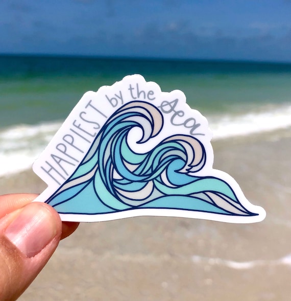 Happiest by the sea Florida Sticker FL beach life beach | Etsy