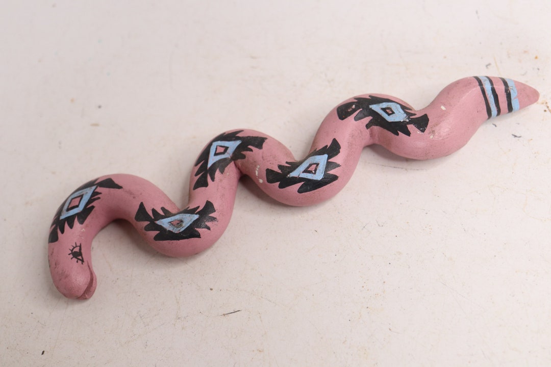Vintage Native American Pottery Snake - Signed - Decorative Snake ...