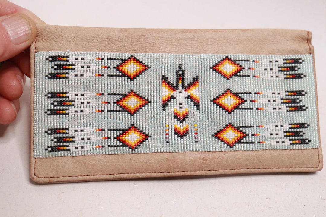 Vintage Beaded Wallet Thunderbird Native American Style Wallet Beaded ...