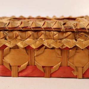Vintage Tramp Art Woven Basket - Hand Made - Unique - 1934 - Northeast ...