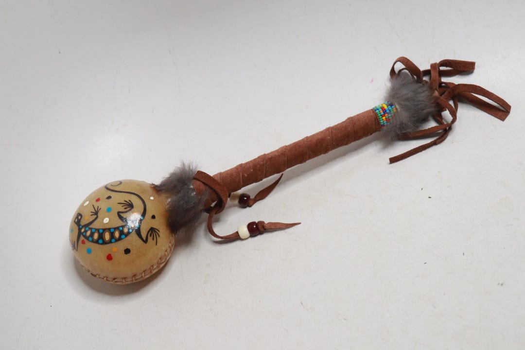 Vintage Native American Rattle 10 Inches Ceremonial Rattle Shaman ...
