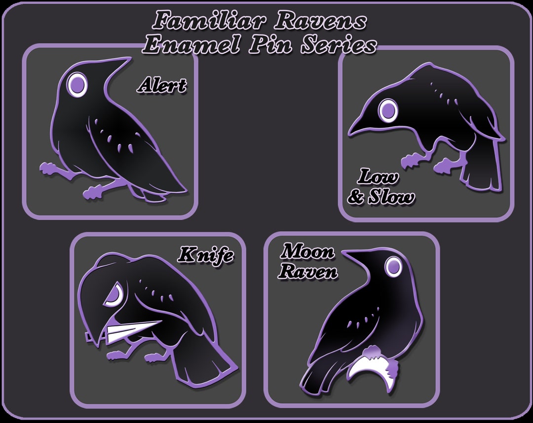 Familiar Raven - Enamel Pin Series - Etsy