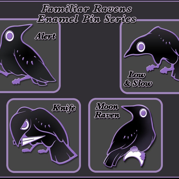 Raven Enamel Pin - Etsy