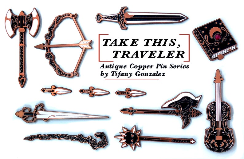 Take This, Traveler Enamel Pin - TTRPG - Tabletop RPG - Dagger - Bow ...