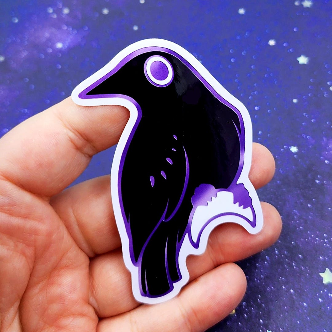 Purple Raven Vinyl Sticker, Indoor/outdoor Decal (3 Inch) - Etsy