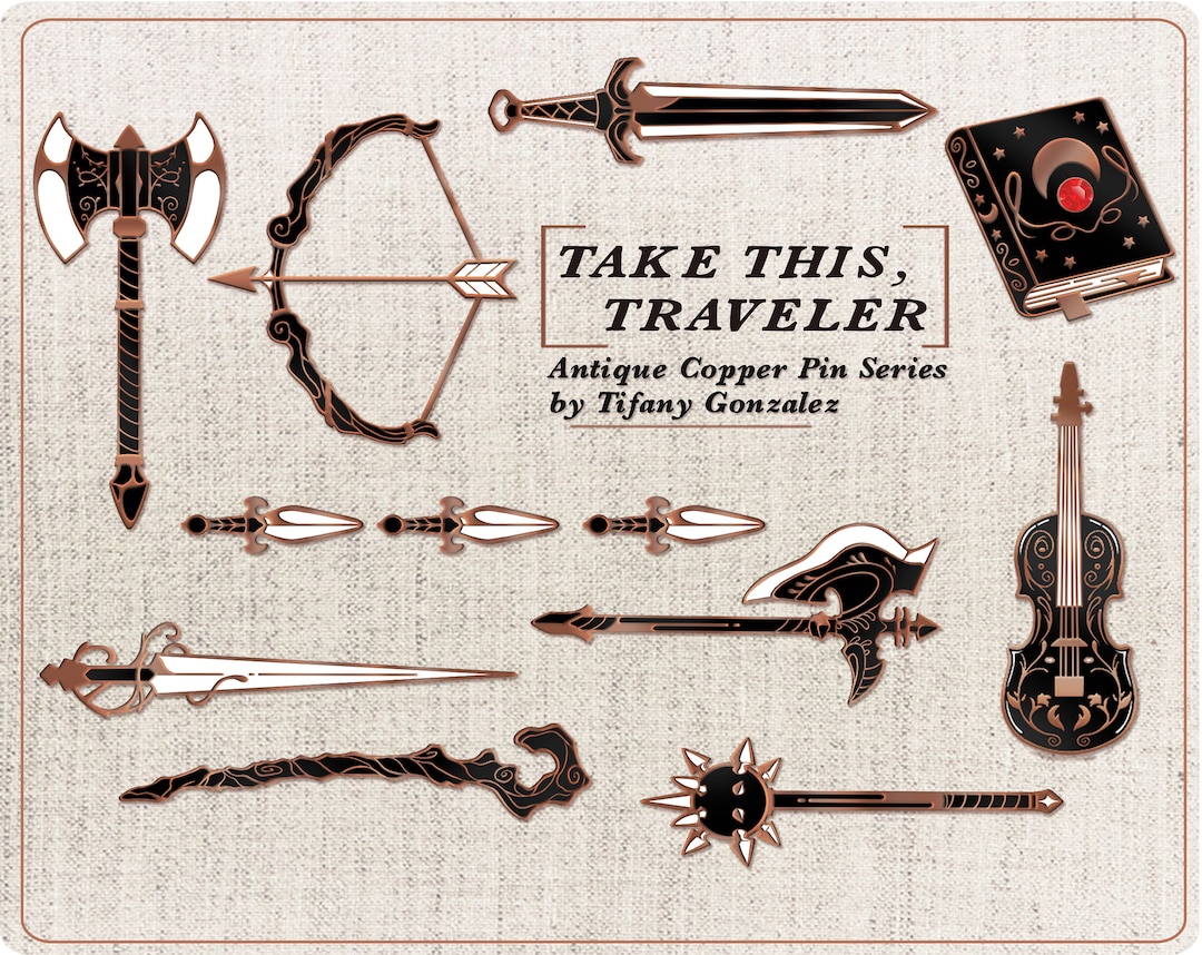 Take This, Traveler Enamel Pin - TTRPG - Tabletop RPG - Dagger - Bow ...