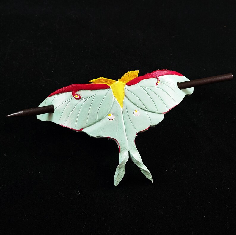Luna Moth Leather Hair Pin - Etsy