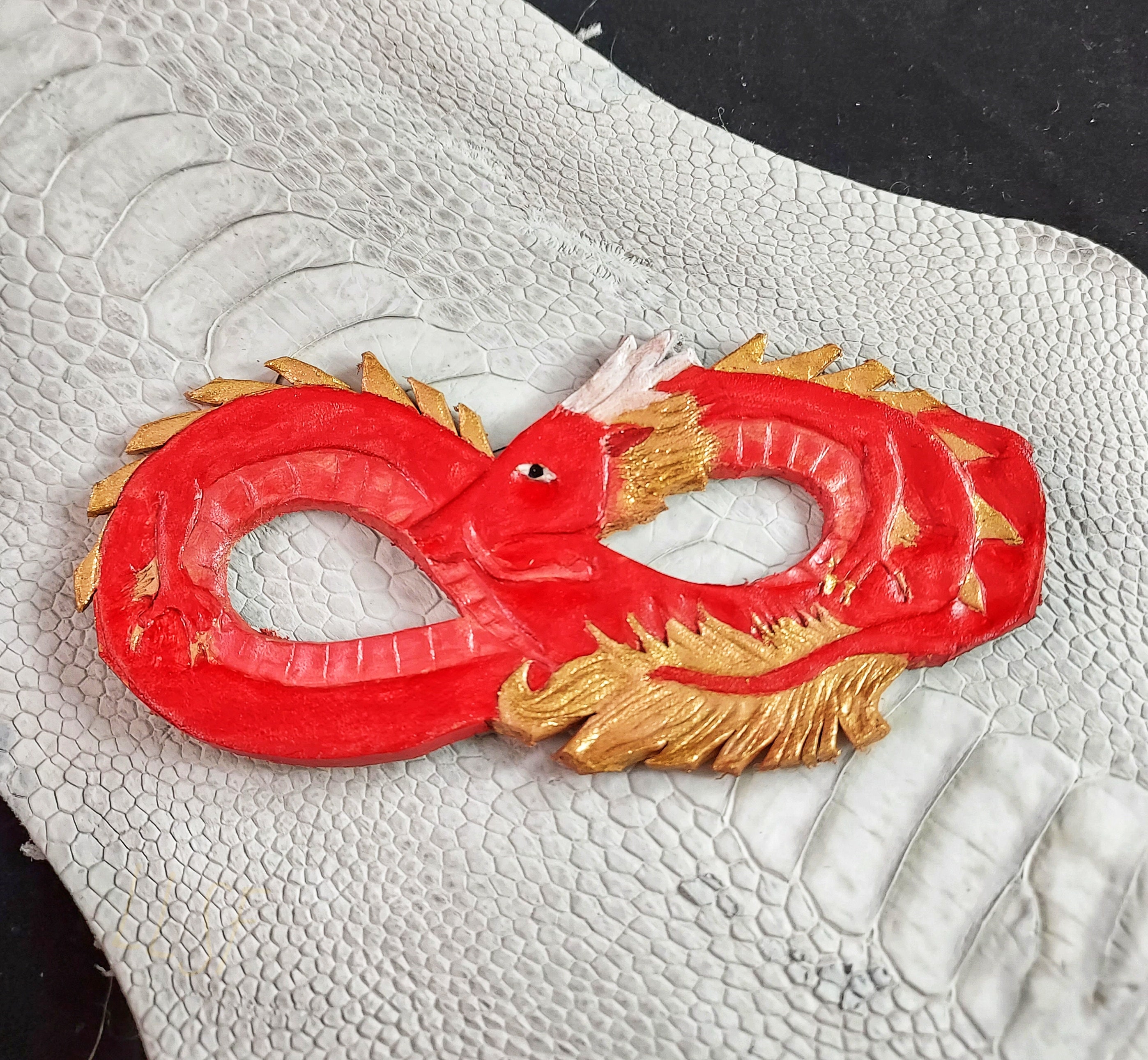 Asian Chinese Dragon Leather Hair Pin - Etsy