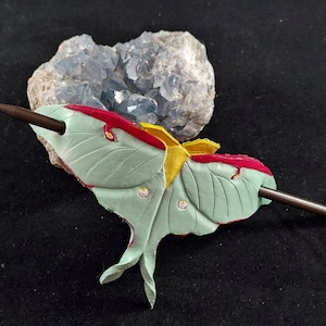Luna Moth Leather Hair Pin - Etsy