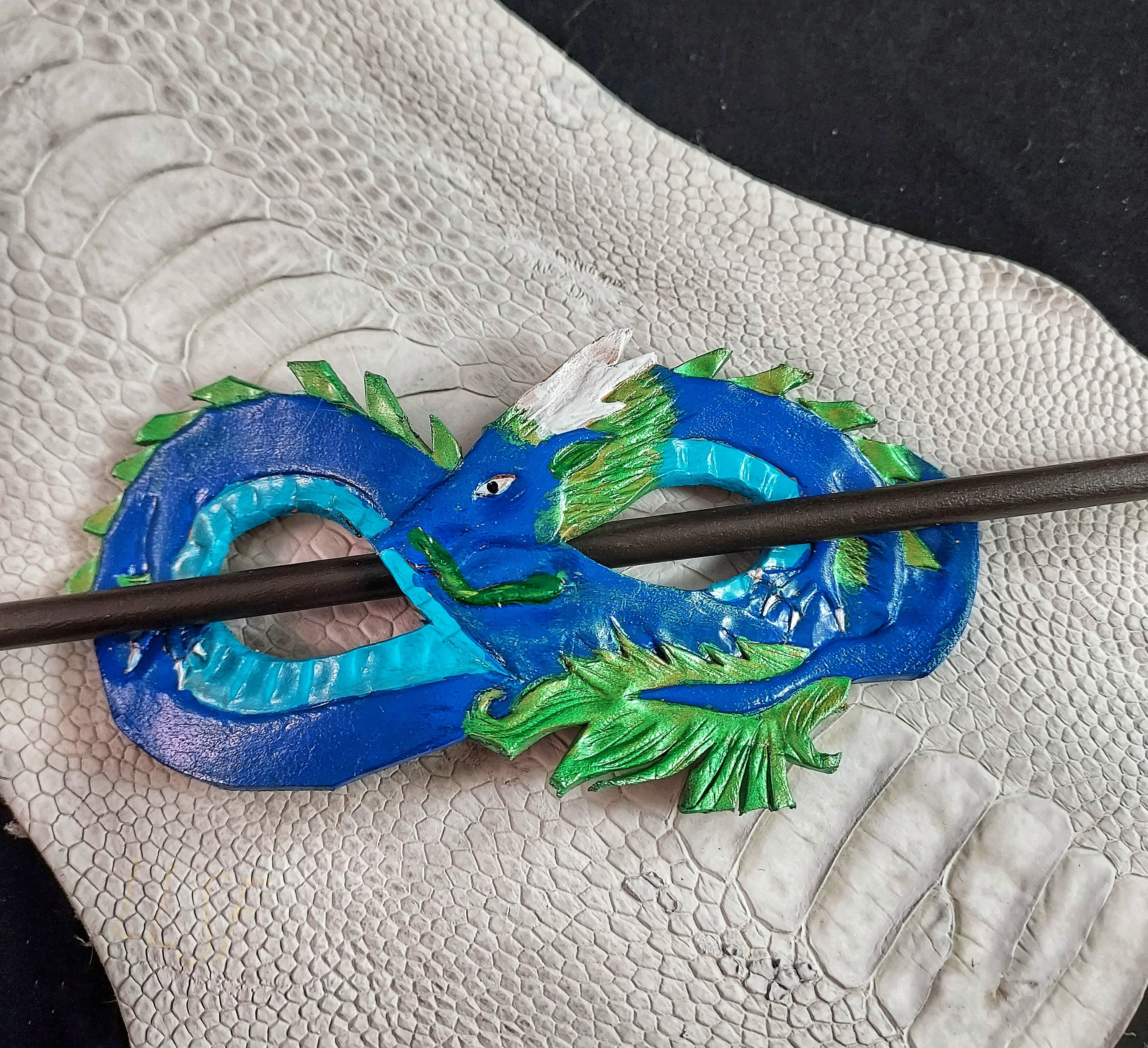 Asian Chinese Dragon Leather Hair Pin - Etsy