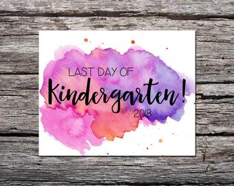 First Day of School Sign / Kindergarten / Watercolor / First | Etsy