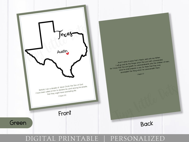 Customized Missionary Card LDS Elder Sister Missionary - Etsy