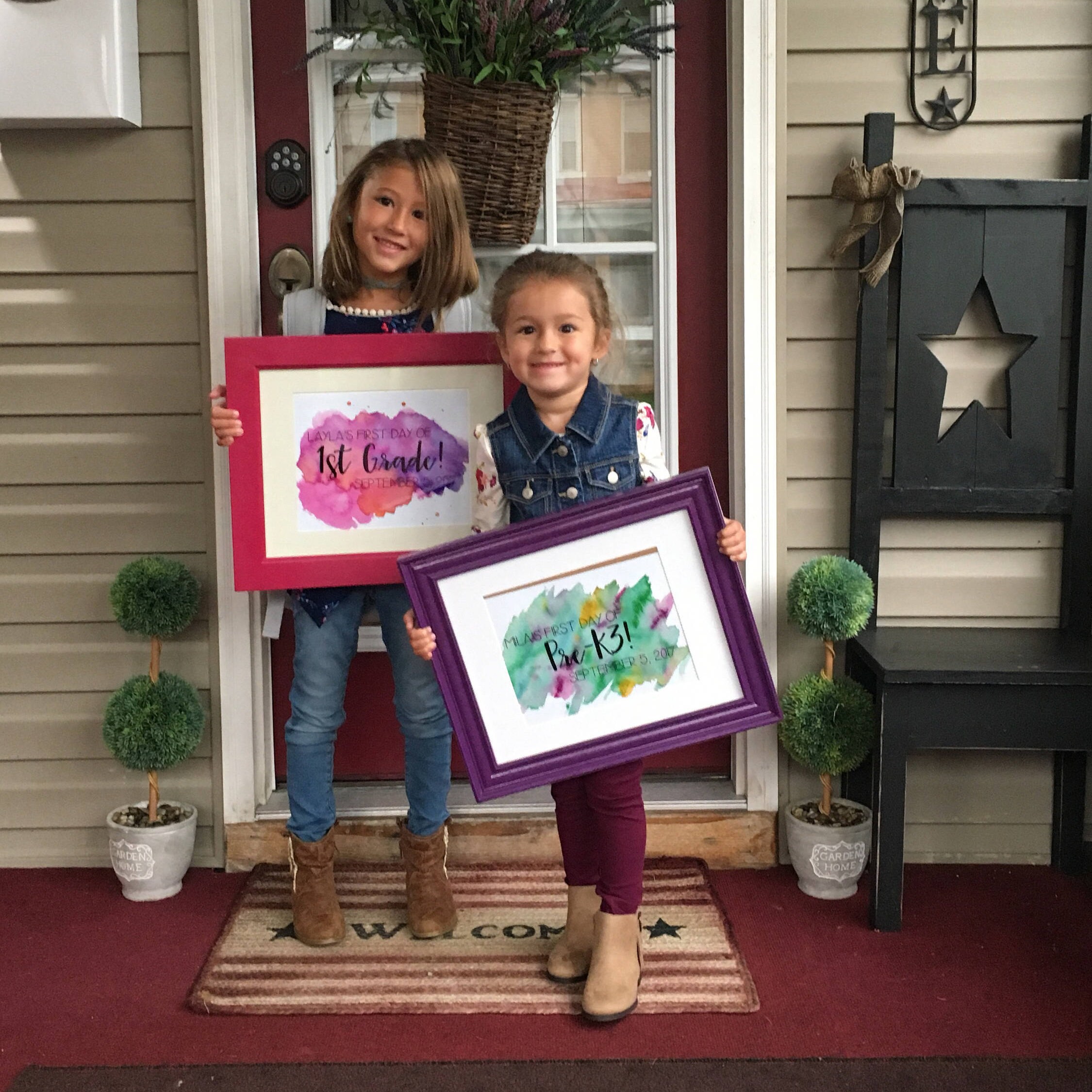 First Day of School Sign / Third Grade / Watercolor / First | Etsy