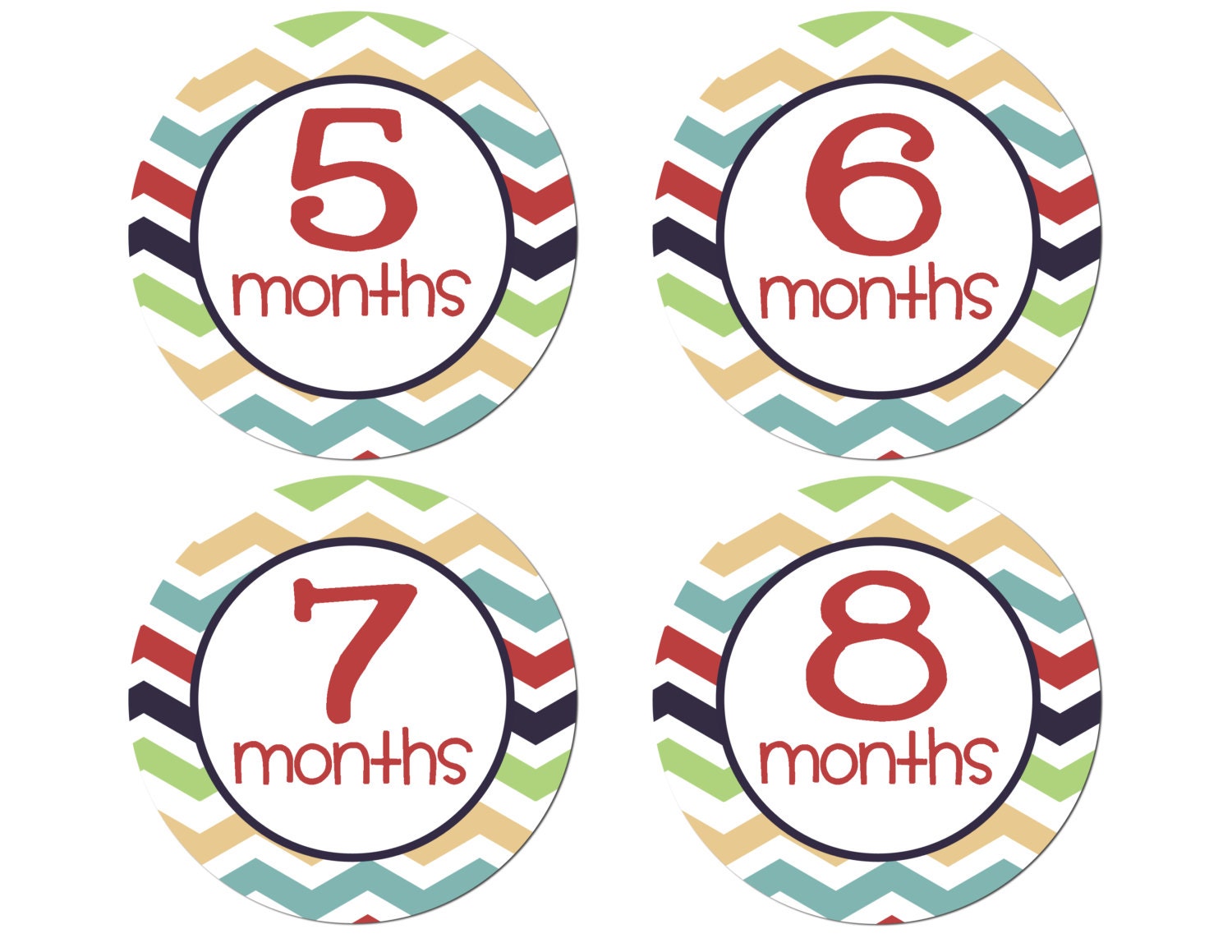 Baby Monthly Stickers Iron on Transfer DIGITAL Print at - Etsy