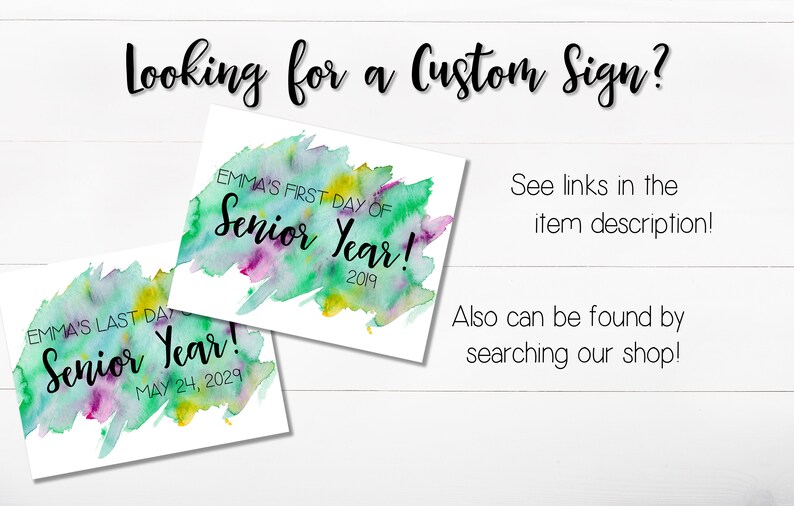 First Day of School Sign / Freshman Year / Watercolor / Green | Etsy