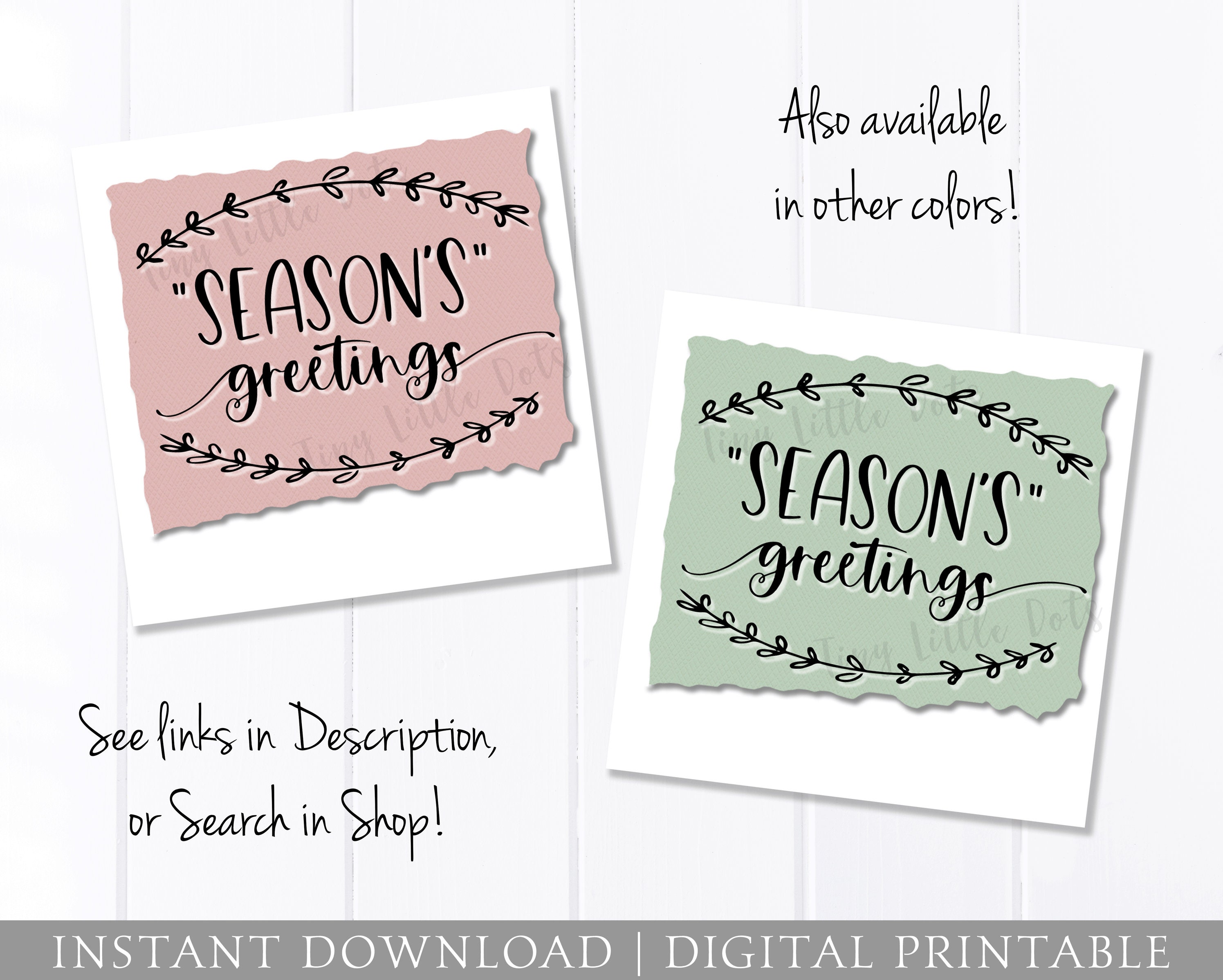 Christmas Gift Tag, Season's Greetings, DIY Neighbor Teacher, Easy ...