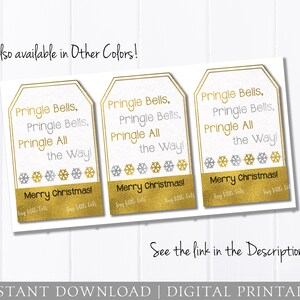Christmas Gift Tag, Pringle Bells Neighbor Gift, Clever Easy DIGITAL ...