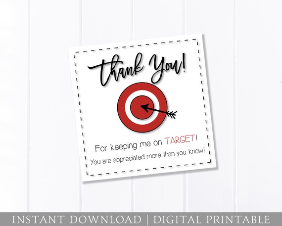 On Target / Teacher Gift / DIGITAL Printable / Thank You Gift | Etsy