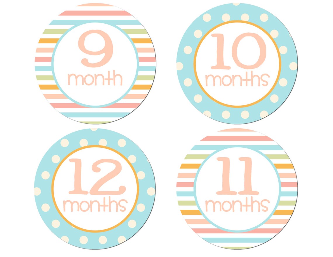 Baby Monthly Stickers Iron on Transfer DIGITAL Print at - Etsy