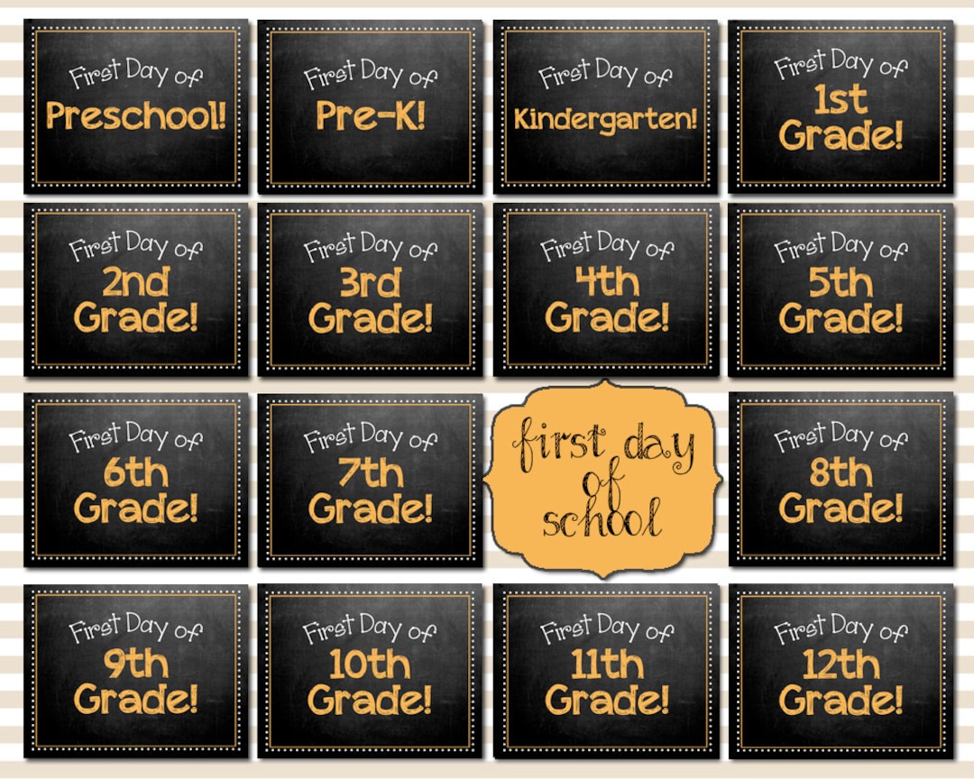 First Day of School Chalkboard Sign / Preschool to 12th Grade / Last ...