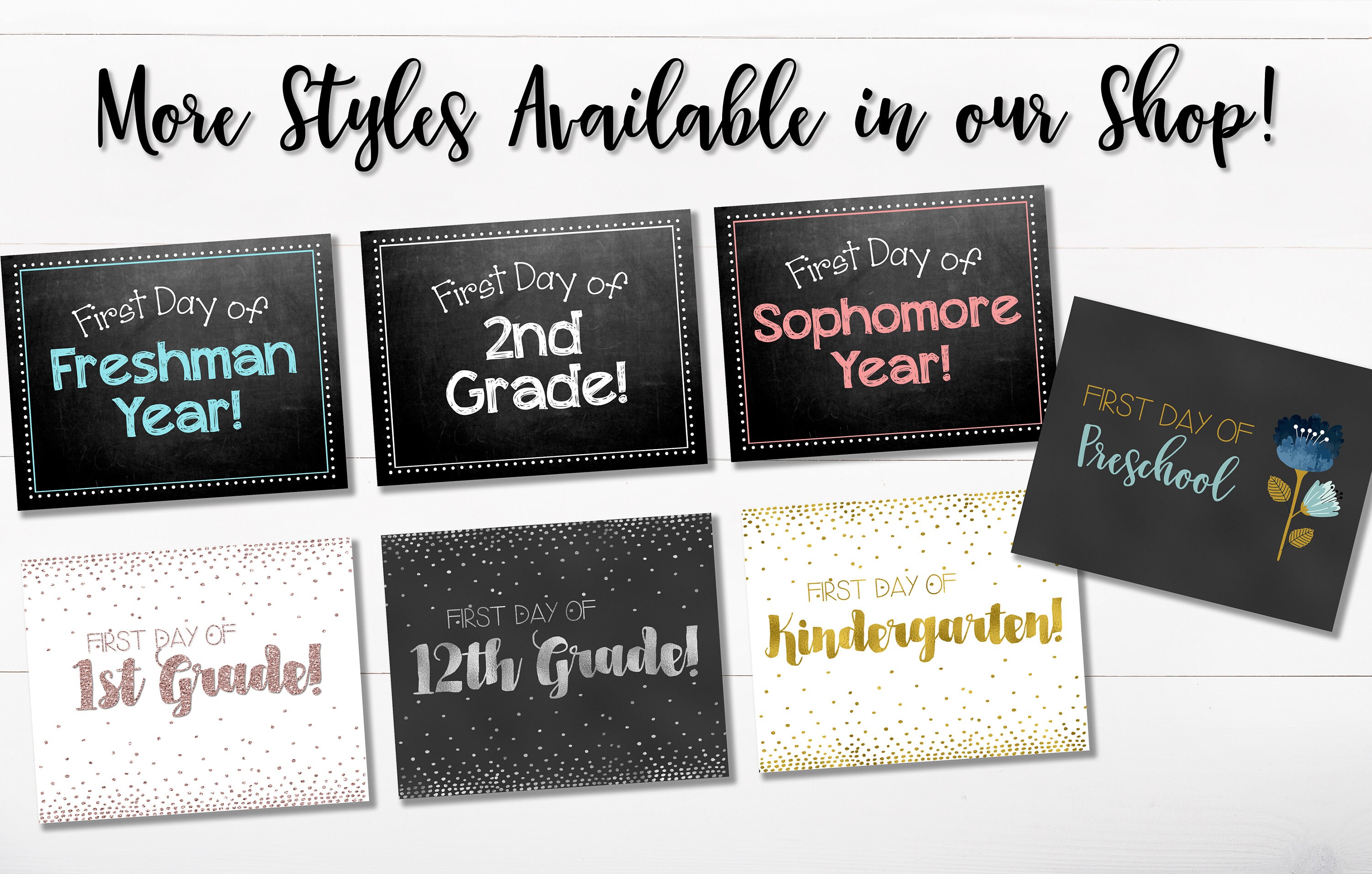 First Day of School Chalkboard Sign / Preschool to Senior Year | Etsy