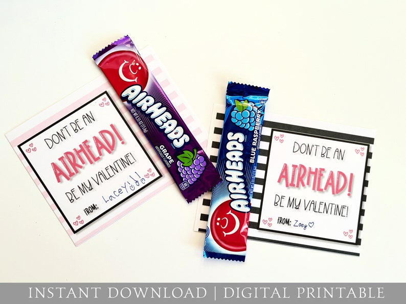Valentine's Day Kids School Valentines Airheads Valentine - Etsy