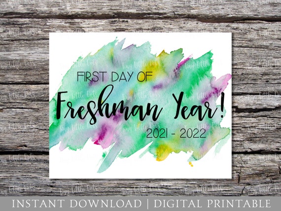 First Day of School Sign / Freshman Year / Watercolor / Green | Etsy