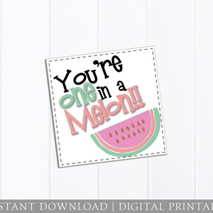 Thank You Gift Tag, Teacher Appreciation, One in a Melon, DIGITAL ...