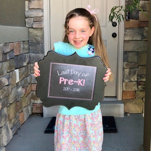 Last Day of School Chalkboard Sign / Pre-k4 / Last Day of | Etsy