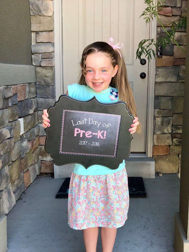 Last Day of School Chalkboard Sign / Pre-k4 / Last Day of | Etsy