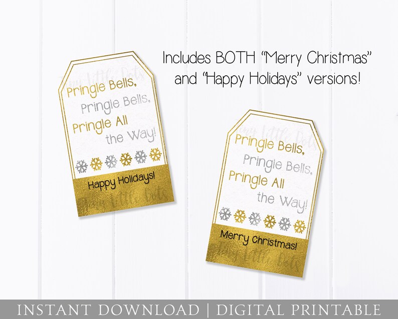 Christmas Gift Tag - Pringle Bells Digital Printable - Etsy