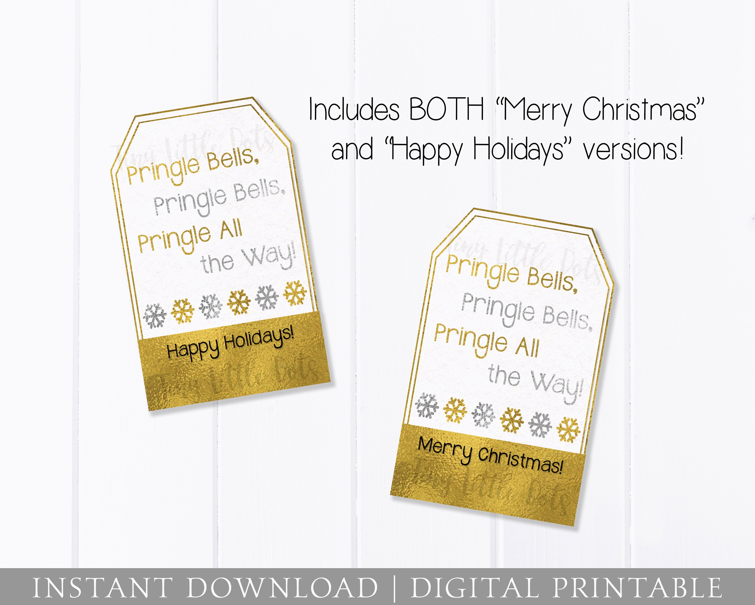 Christmas Gift Tag - Pringle Bells Digital Printable - Etsy