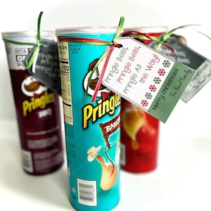 Christmas Gift Tag, Pringle Bells, Neighbor Gift, Red Green, DIGITAL ...