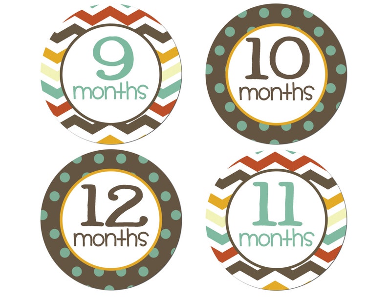 Baby Monthly Stickers - Iron on Transfer - DIGITAL Print at Home ...