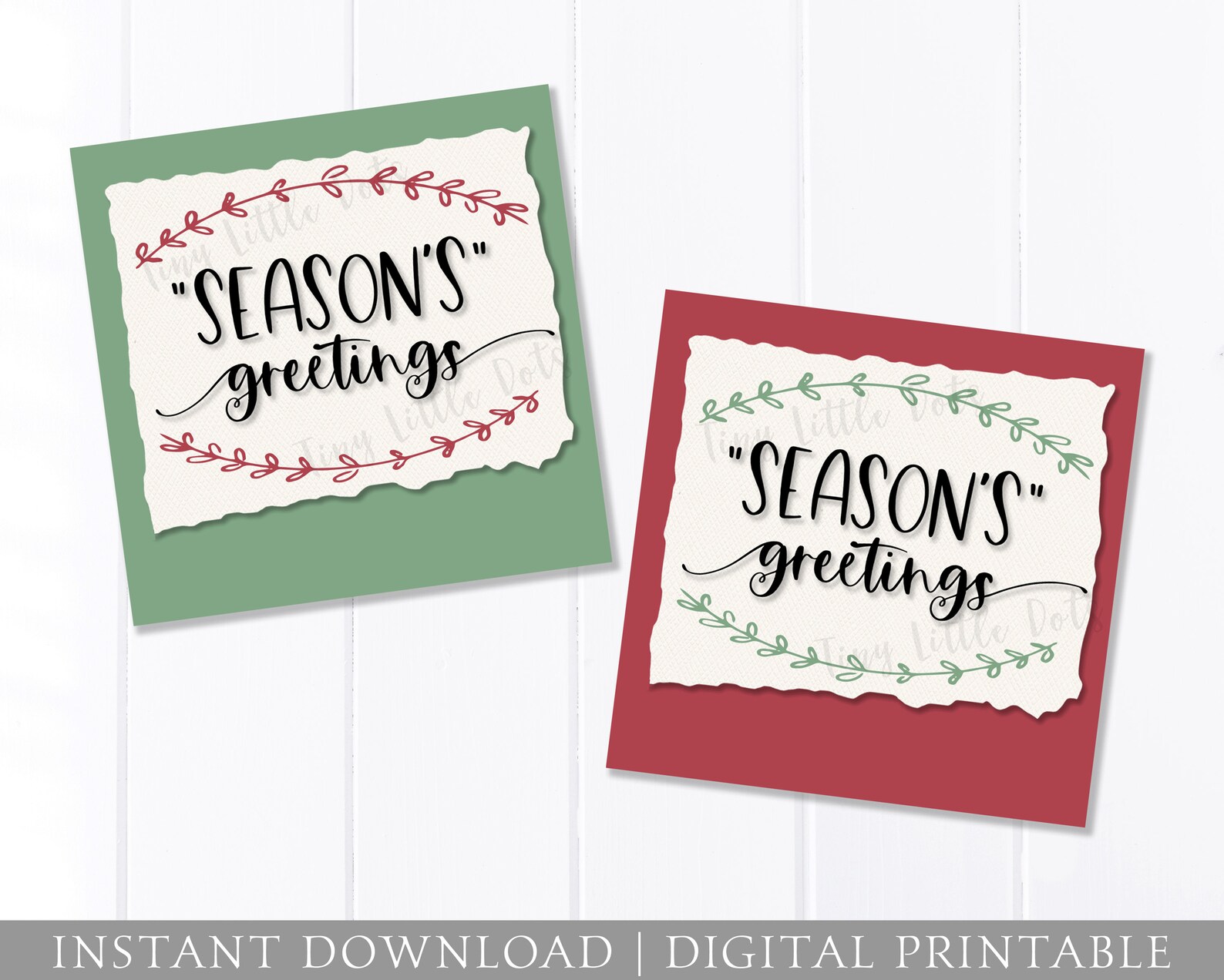 Christmas Gift Tag, Season's Greetings, DIY Neighbor Teacher, Easy ...