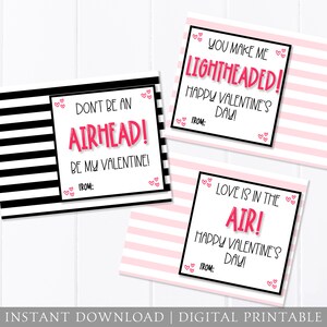 Valentine's Day Kids School Valentines, Airheads Valentine Don't Be an ...