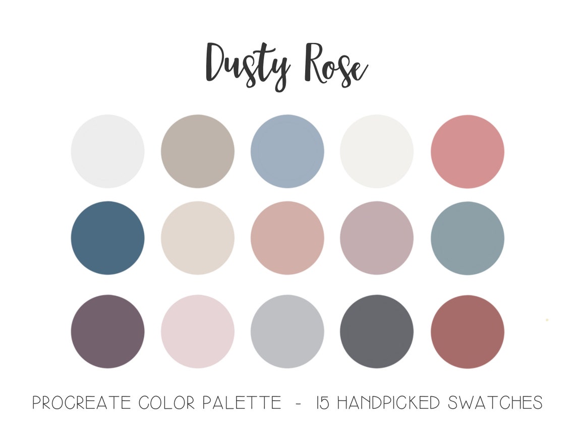 Dusty Rose Palette Procreate Color Palette Pink Blue Mauve - Etsy