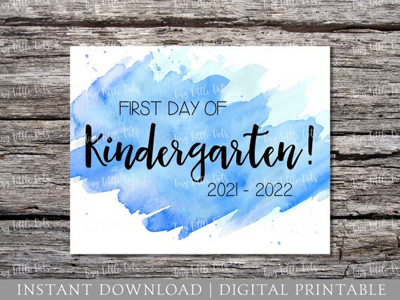 First Day of School Sign / Kindergarten / Watercolor / First | Etsy