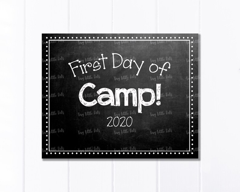 First Day of Camp Chalkboard Sign / Summer Camp / Neutral Sign | Etsy