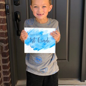 First Day of School Sign, 2nd Grade, Watercolor, First Day of School ...