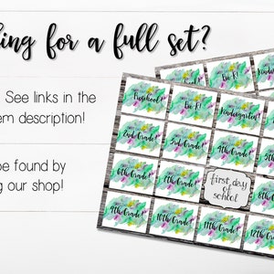 First Day of School Sign, 1st Grade, Watercolor, Green Purple, First ...