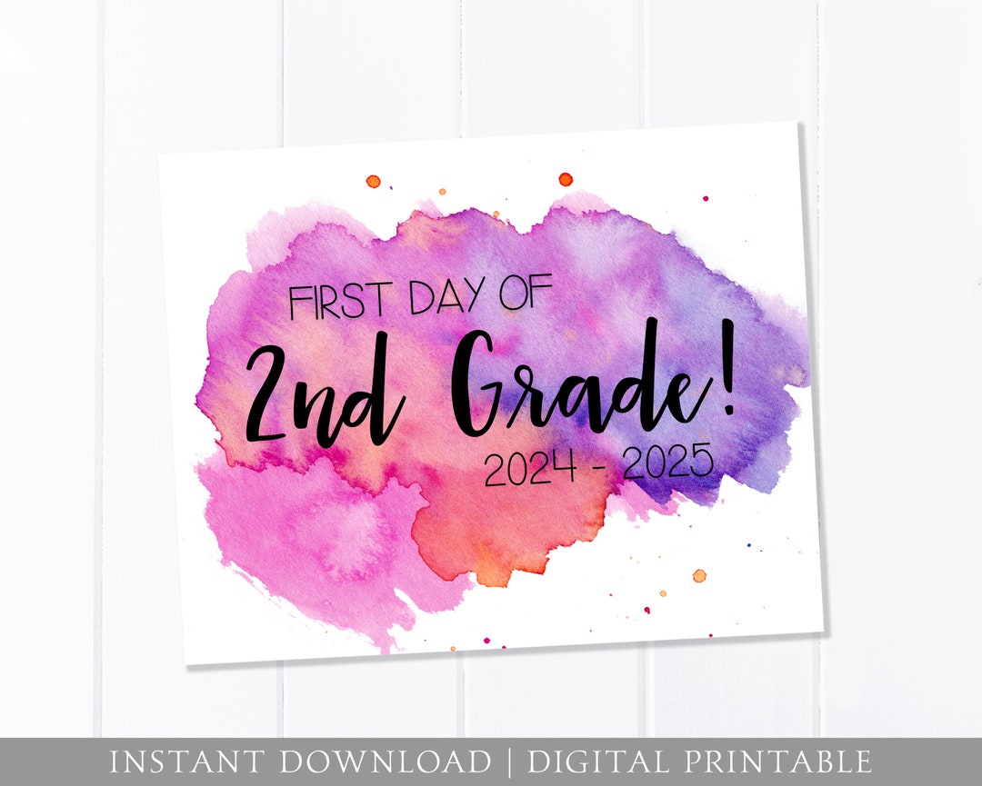 First Day of School Sign, Second Grade, 2nd Grade, First Day Sign, Pink ...