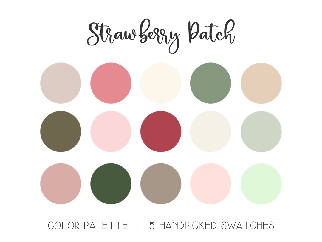 Berry Color Palette, Procreate Swatches, Shades of Pink Green Red Taupe ...