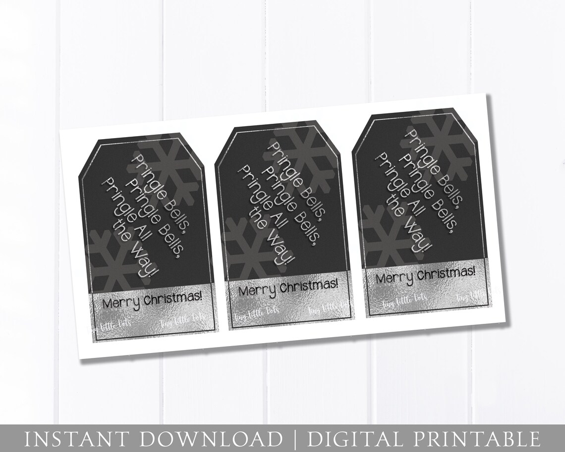 Christmas Gift Tag / Pringle Bells / Neighbor Gift / | Etsy