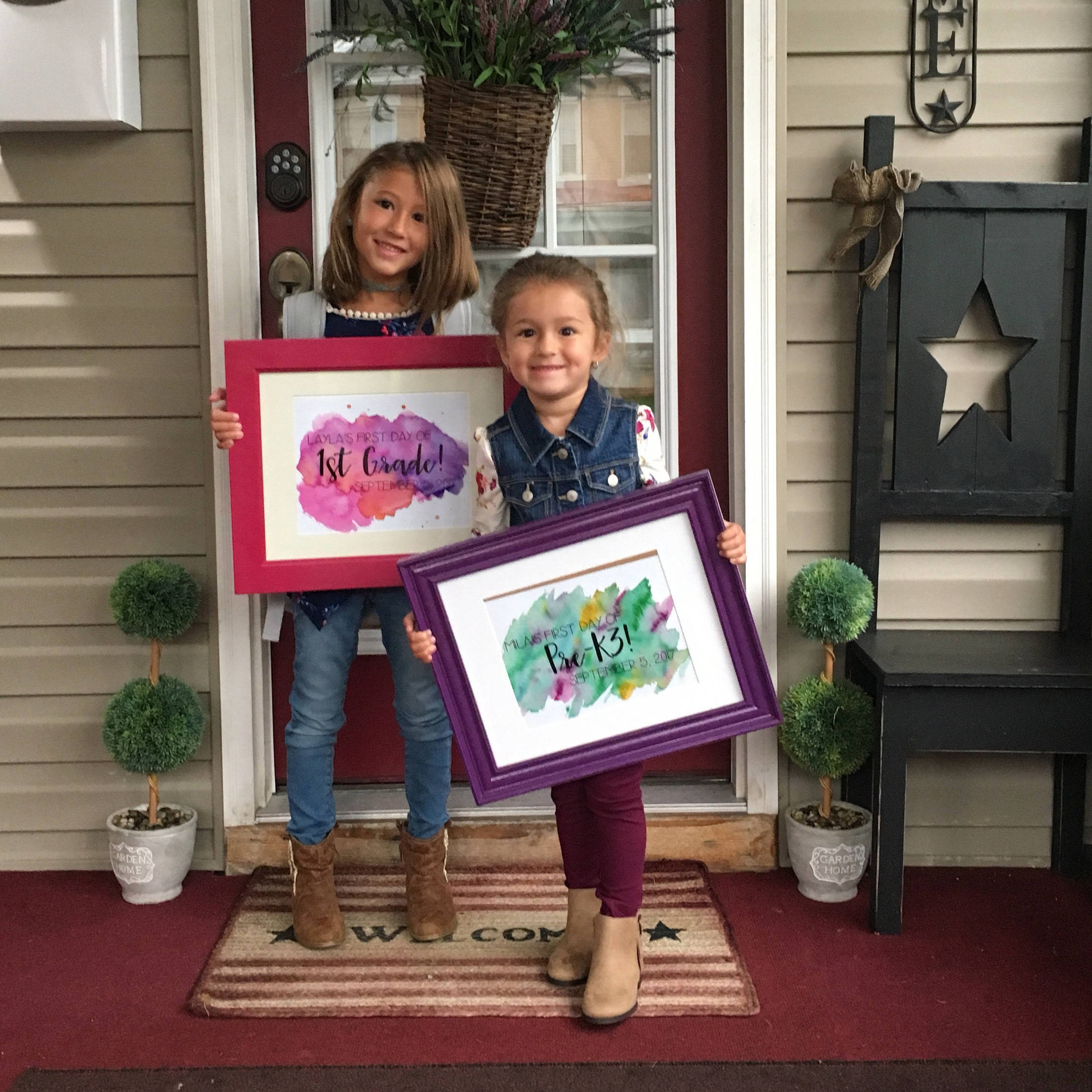 First Day of School Sign / Senior Year / Watercolor / First | Etsy