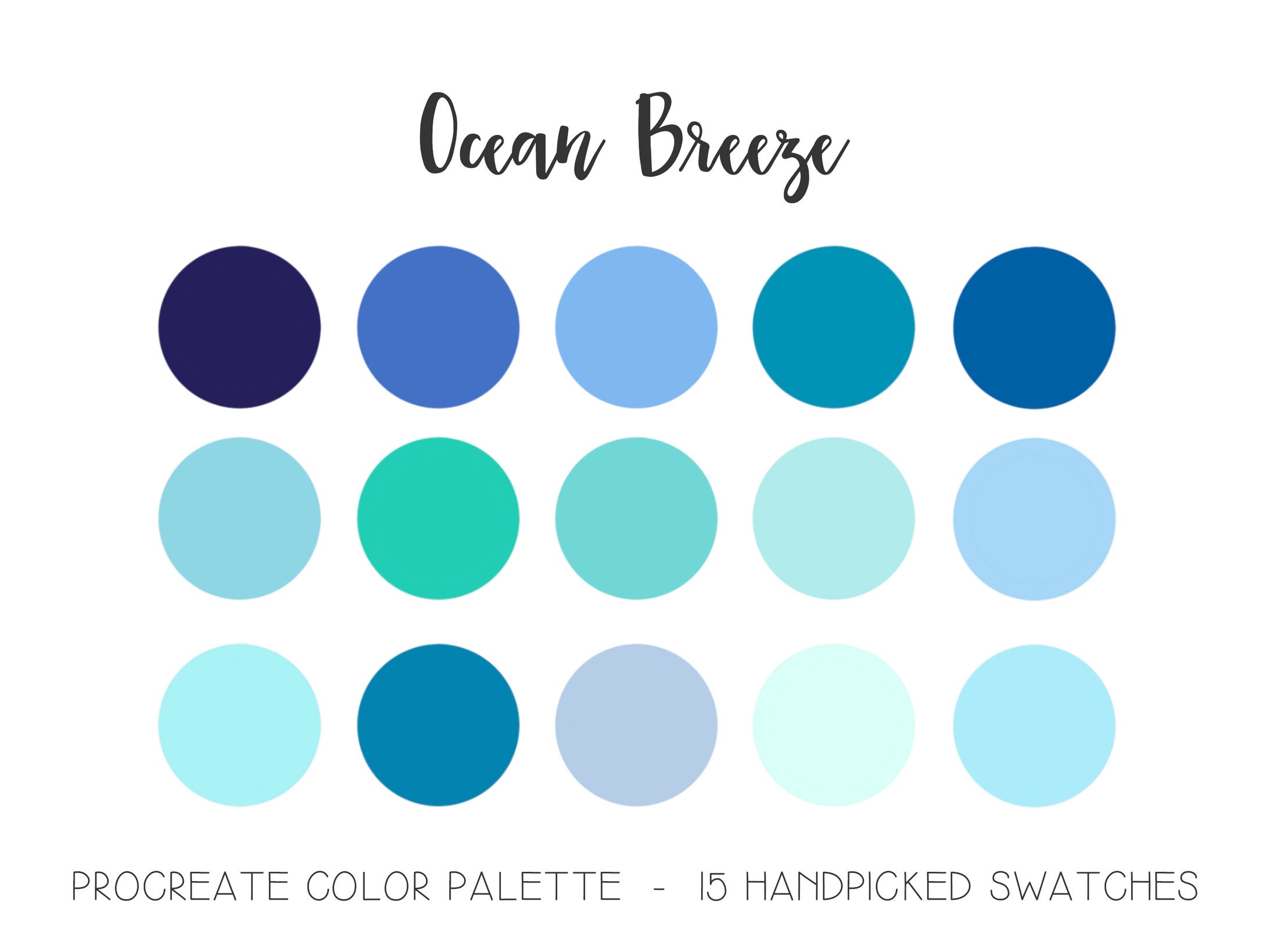 Shades of Blue Color Palette Ocean Breeze Procreate - Etsy UK