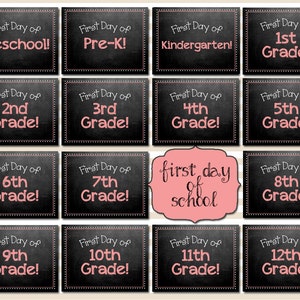 First Day of School Chalkboard Sign / Preschool Thru 12th Grade / Last ...